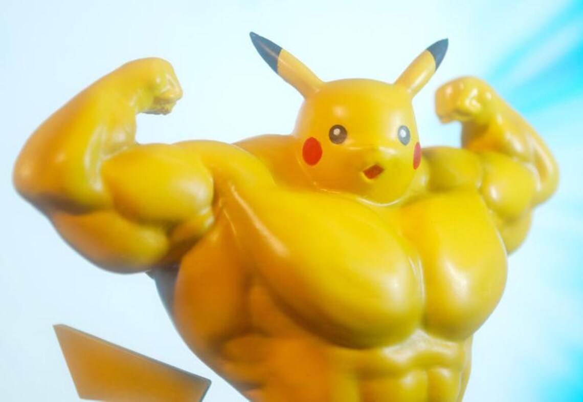 Ultra Swole Pikachu Figure Pokemon Amiibo Unpainted & | Etsy