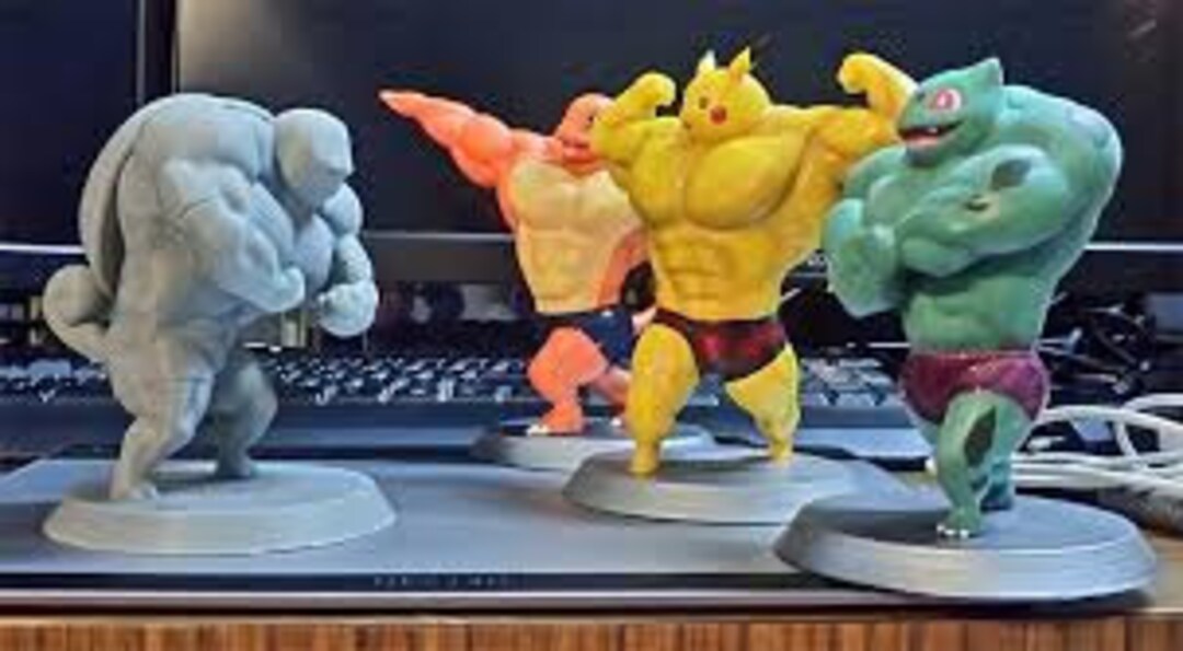 Ultra Swole Pokemon Figure Pikachu Diglett Bulbasaur Charmader Squirtle ...