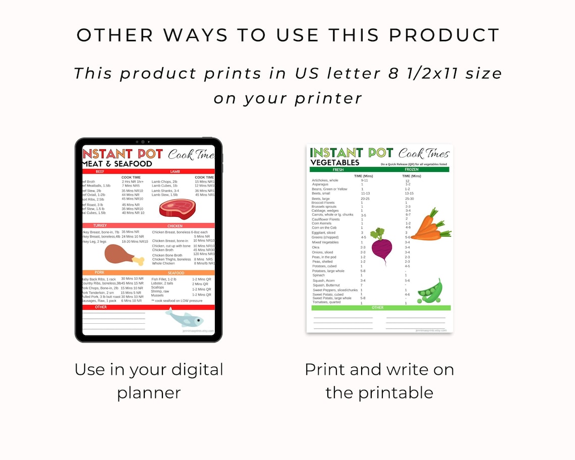 Instant Pot Cooking Times PDF | Instant Pot Cheat Sheet | Instant Pot ...