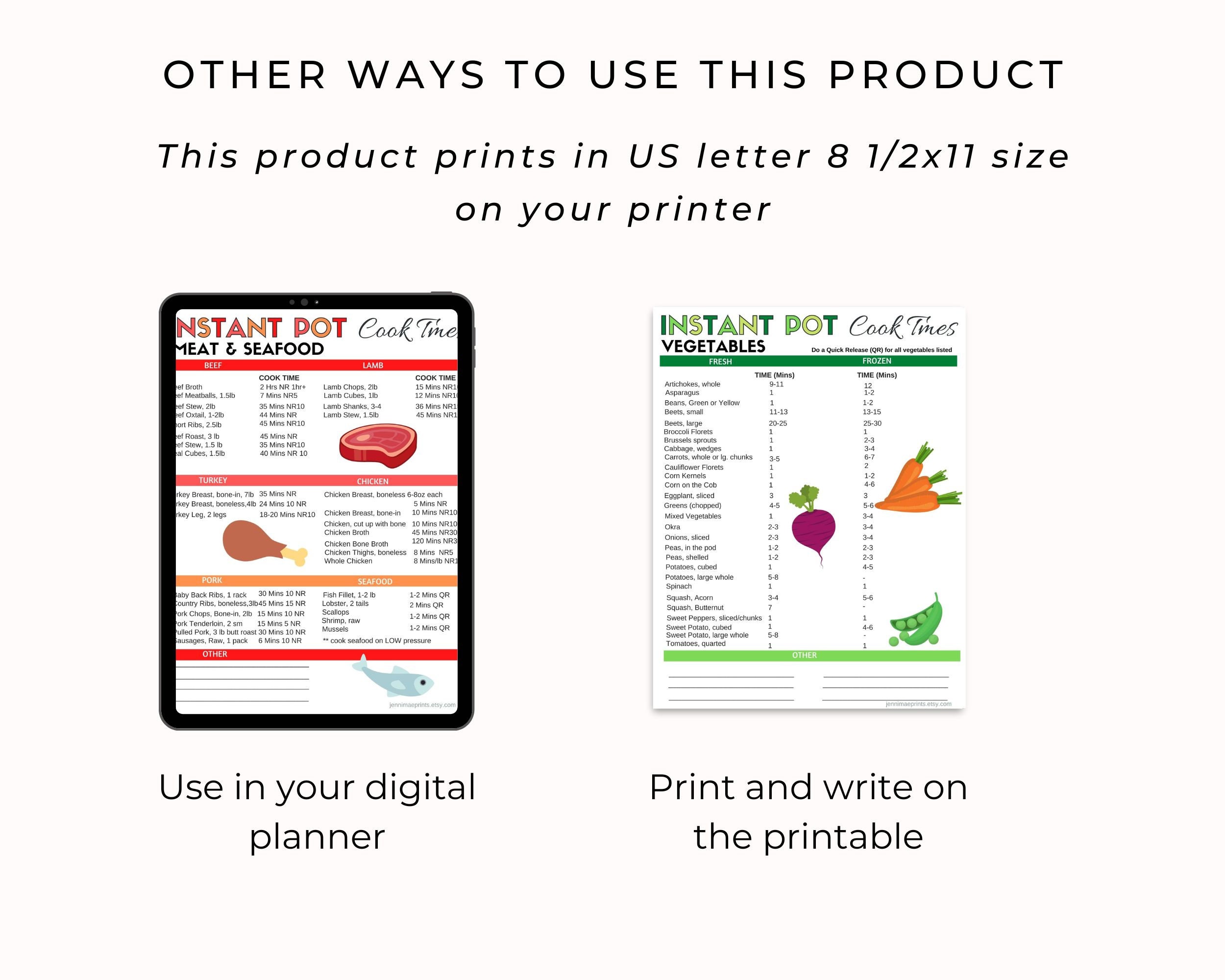 Instant Pot Cooking Times PDF | Instant Pot Cheat Sheet | Instant Pot ...