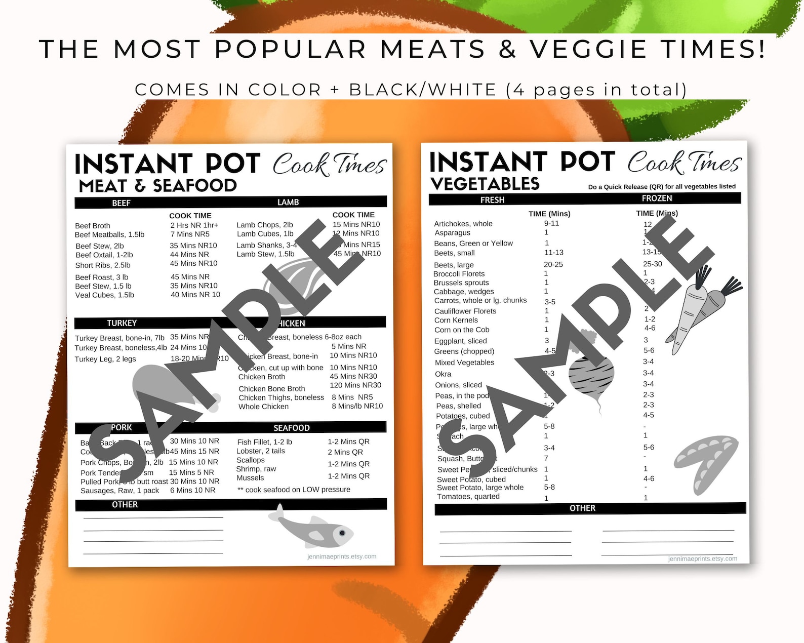 Instant Pot Cooking Times PDF | Instant Pot Cheat Sheet | Instant Pot ...