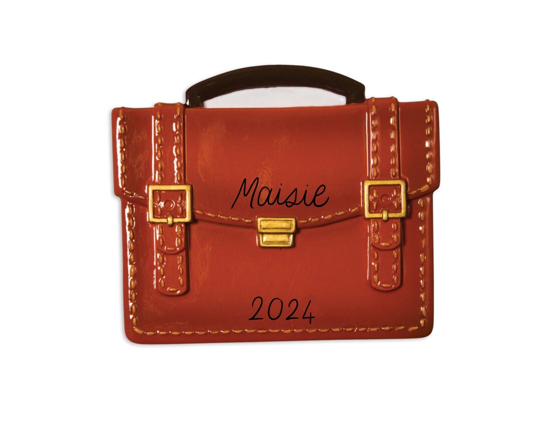 Briefcase Ornament - Personalized 2024 Suitcase Christmas Ornament ...