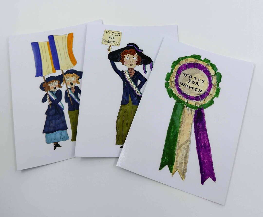 Suffragette-postcards-watercolour-women of History - Etsy