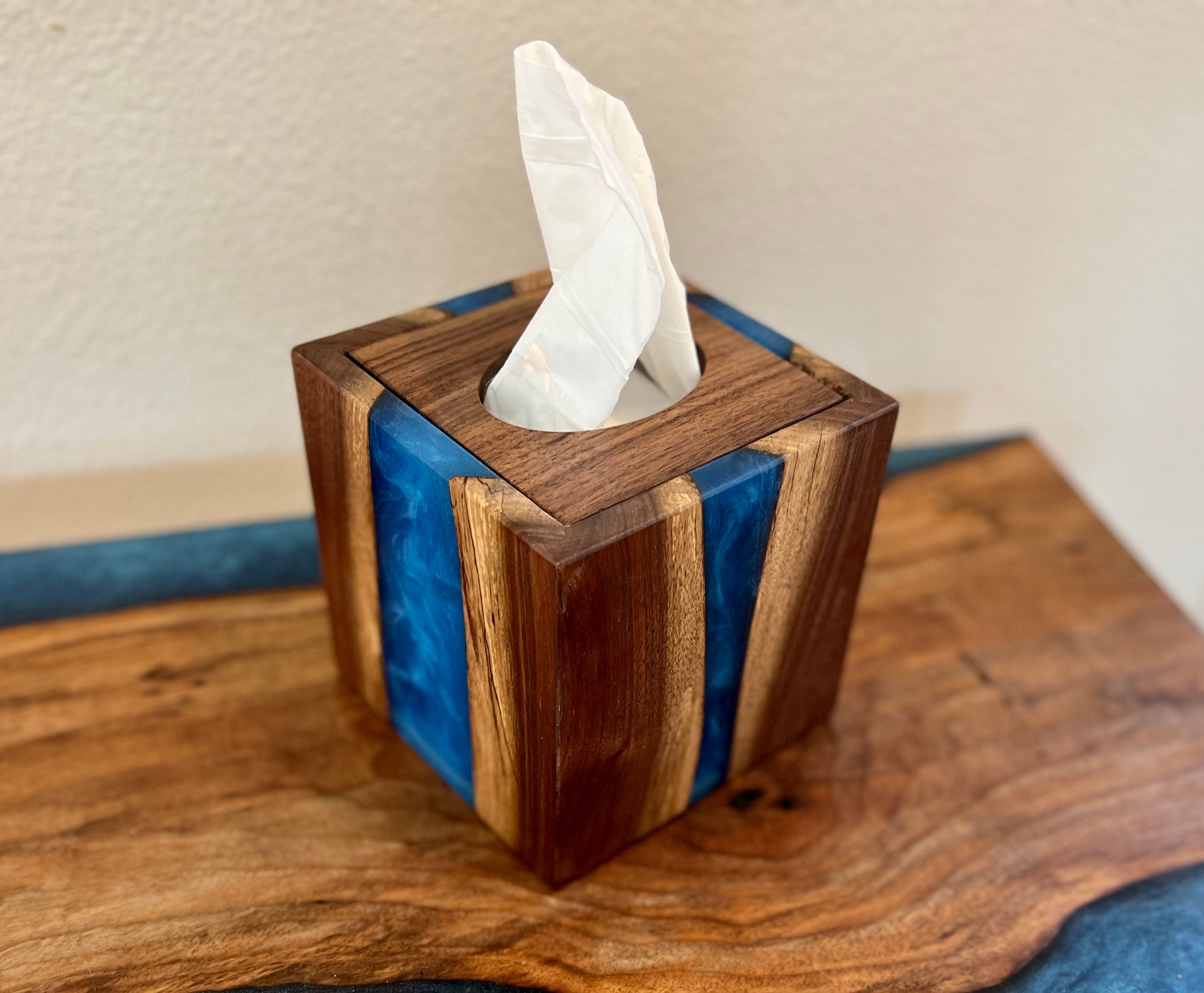 Epoxy River Tissue Box Cover - Etsy