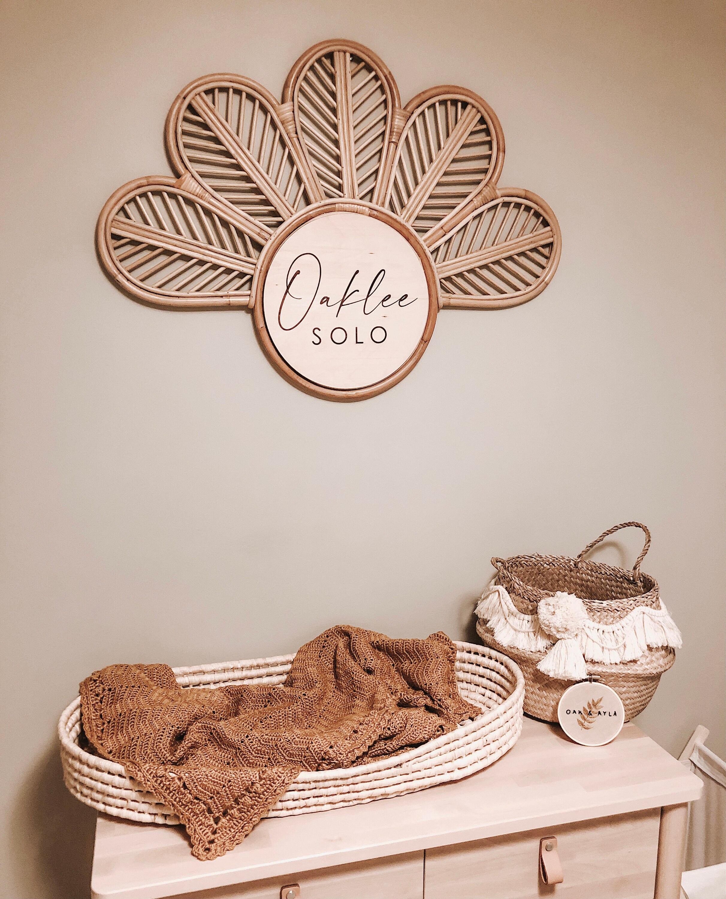 Rattan Name Sign Boho Name Sign Nursery Name Sign Wooden - Etsy