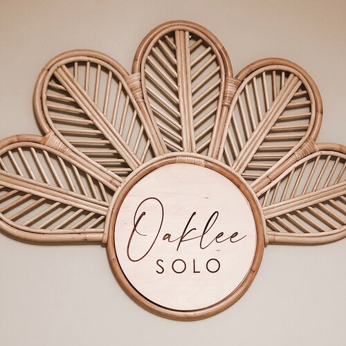 Rattan Name Sign Boho Name Sign Nursery Name Sign Wooden - Etsy