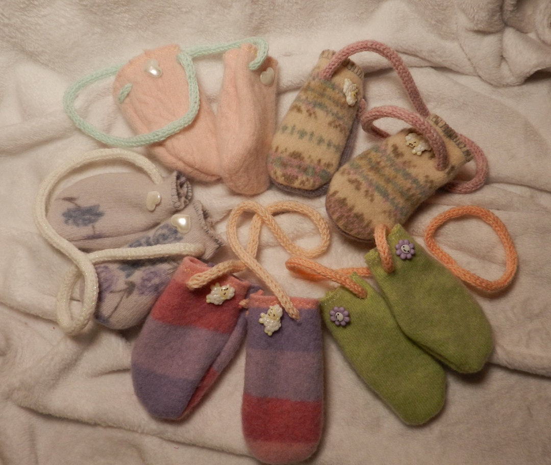 Adorable Baby Girl Mittens Coat String Attached - Etsy