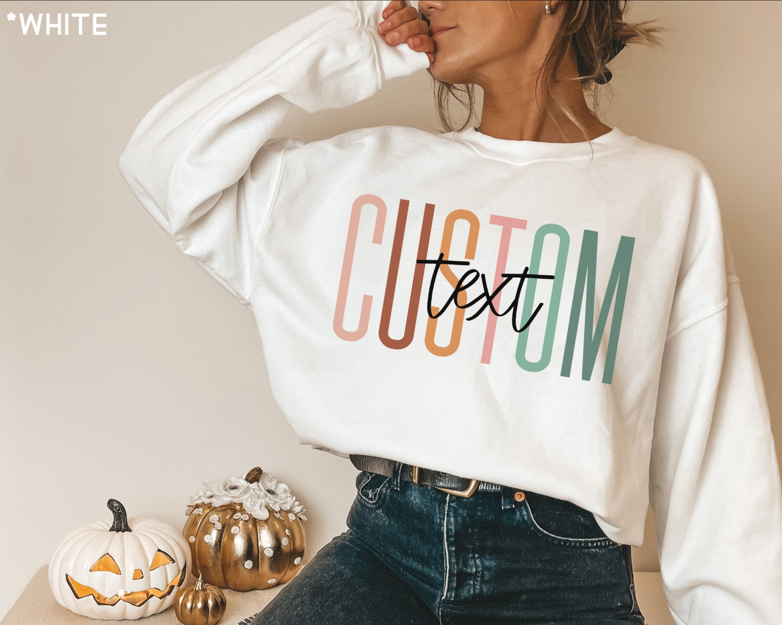 Custom Text Sweatshirt Sweatshirts for Women Custom - Etsy