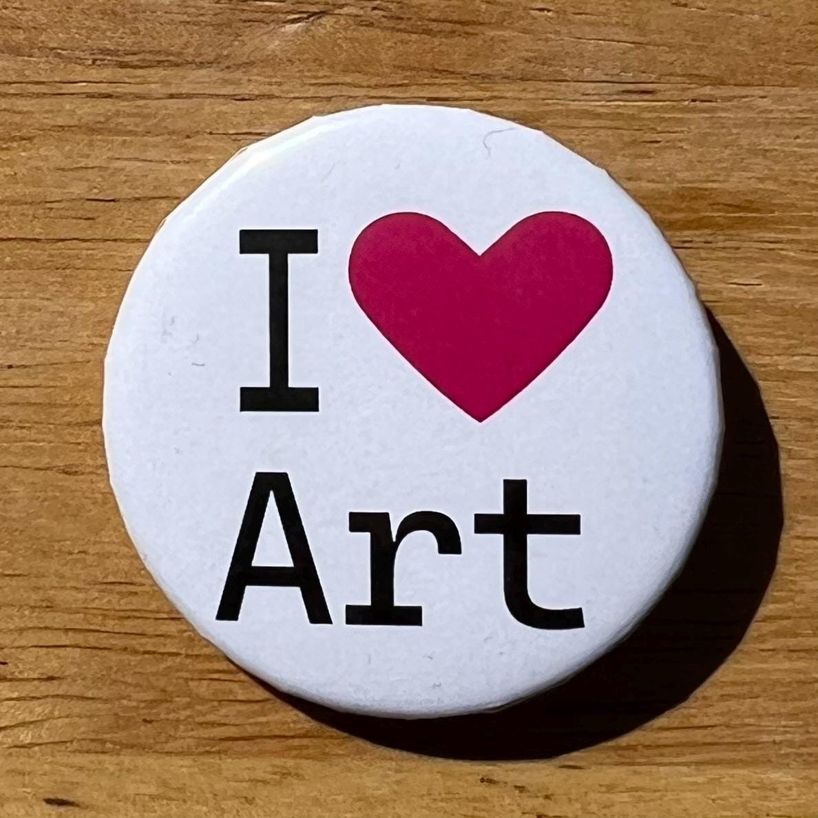 I Love Art Button Pin - Etsy