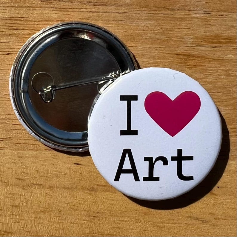 I Love Art Button Pin - Etsy