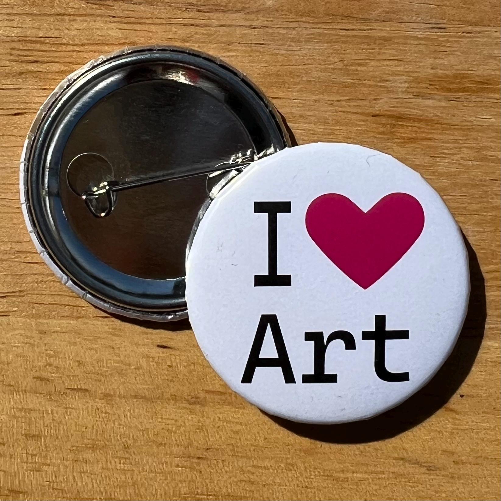 I Love Art Button Pin - Etsy