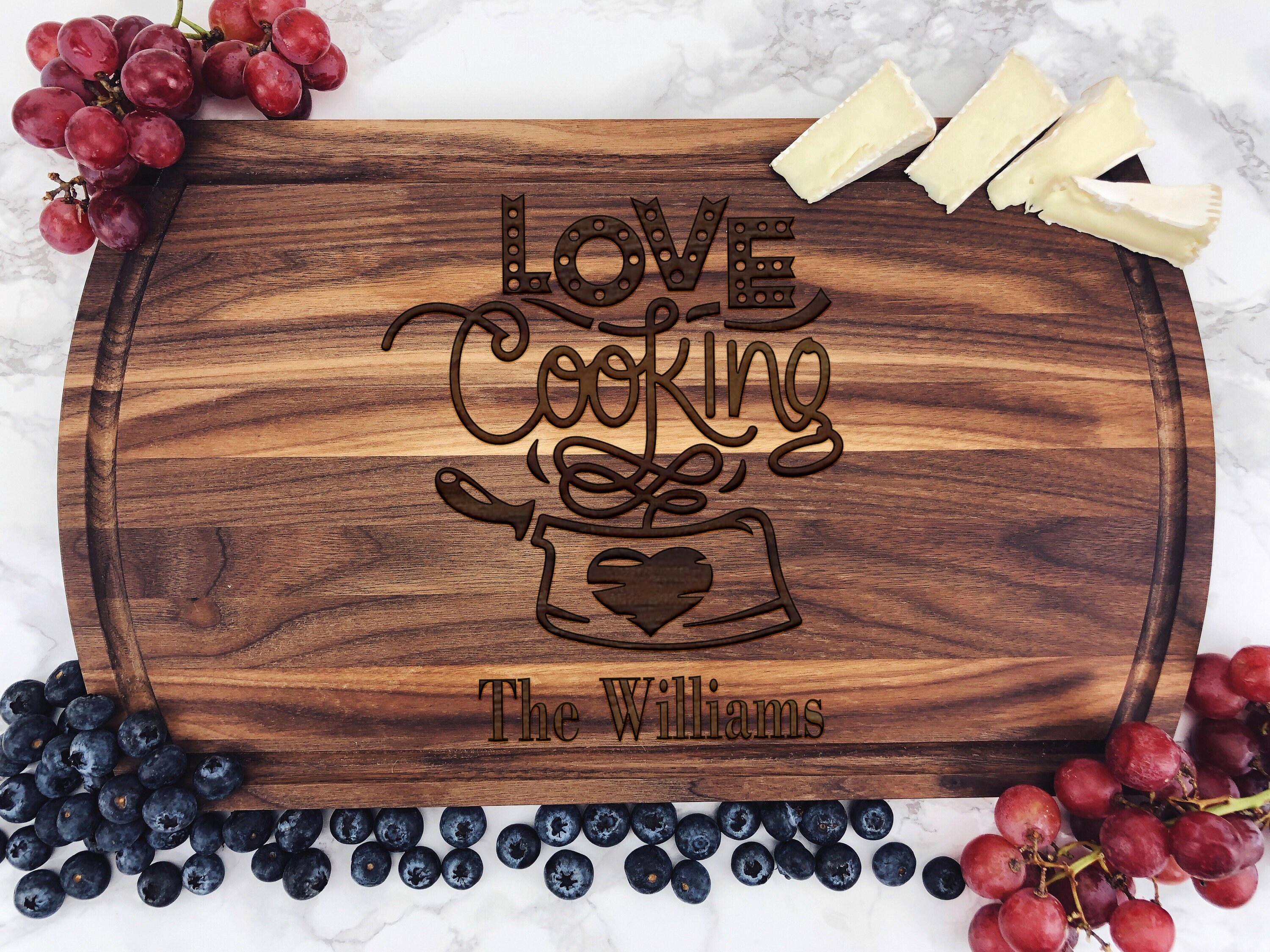 Love Cooking Cutting Board Personalized Family Gift Custom | Etsy