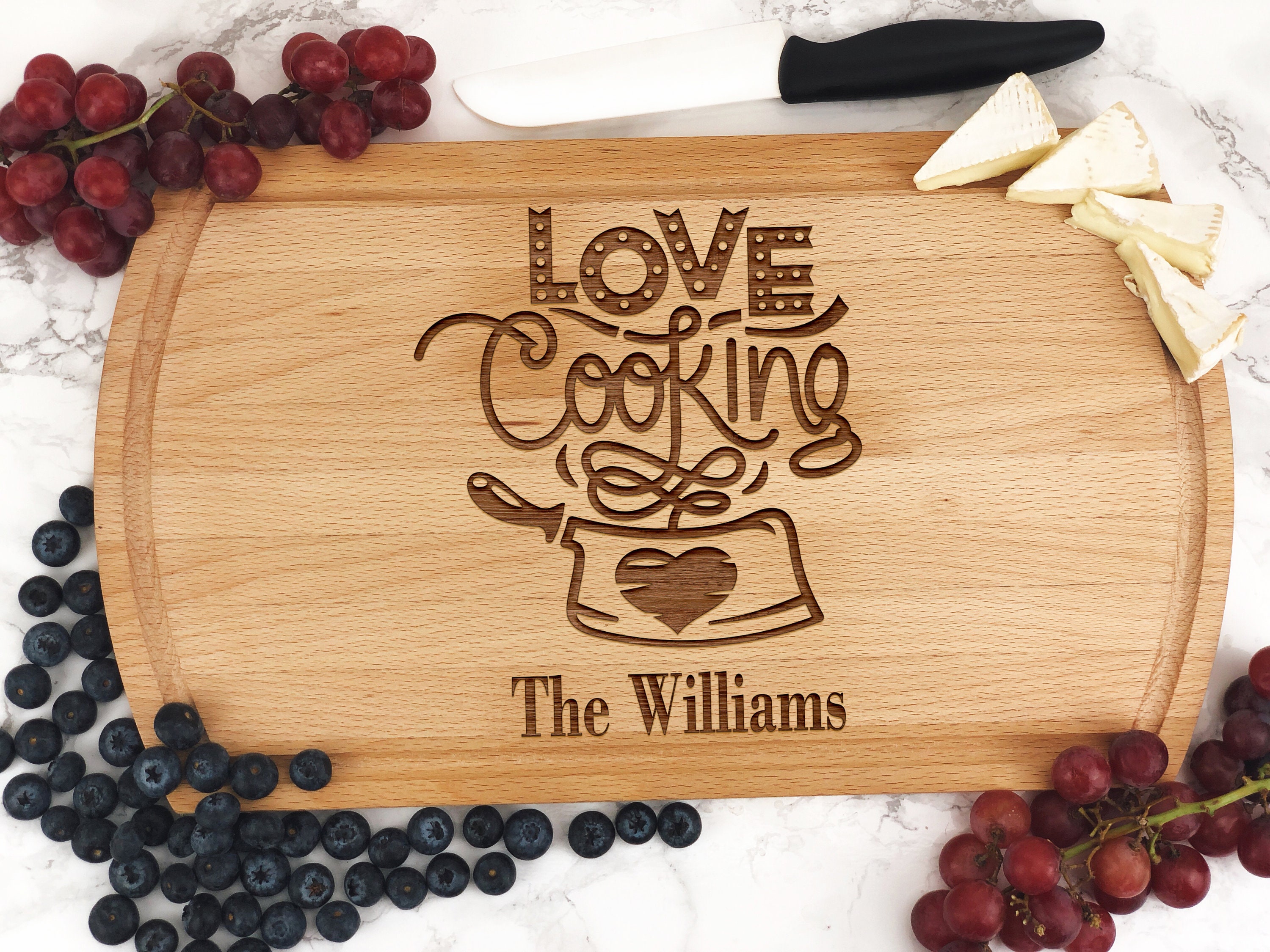 Love Cooking Cutting Board Personalized Family Gift Custom | Etsy