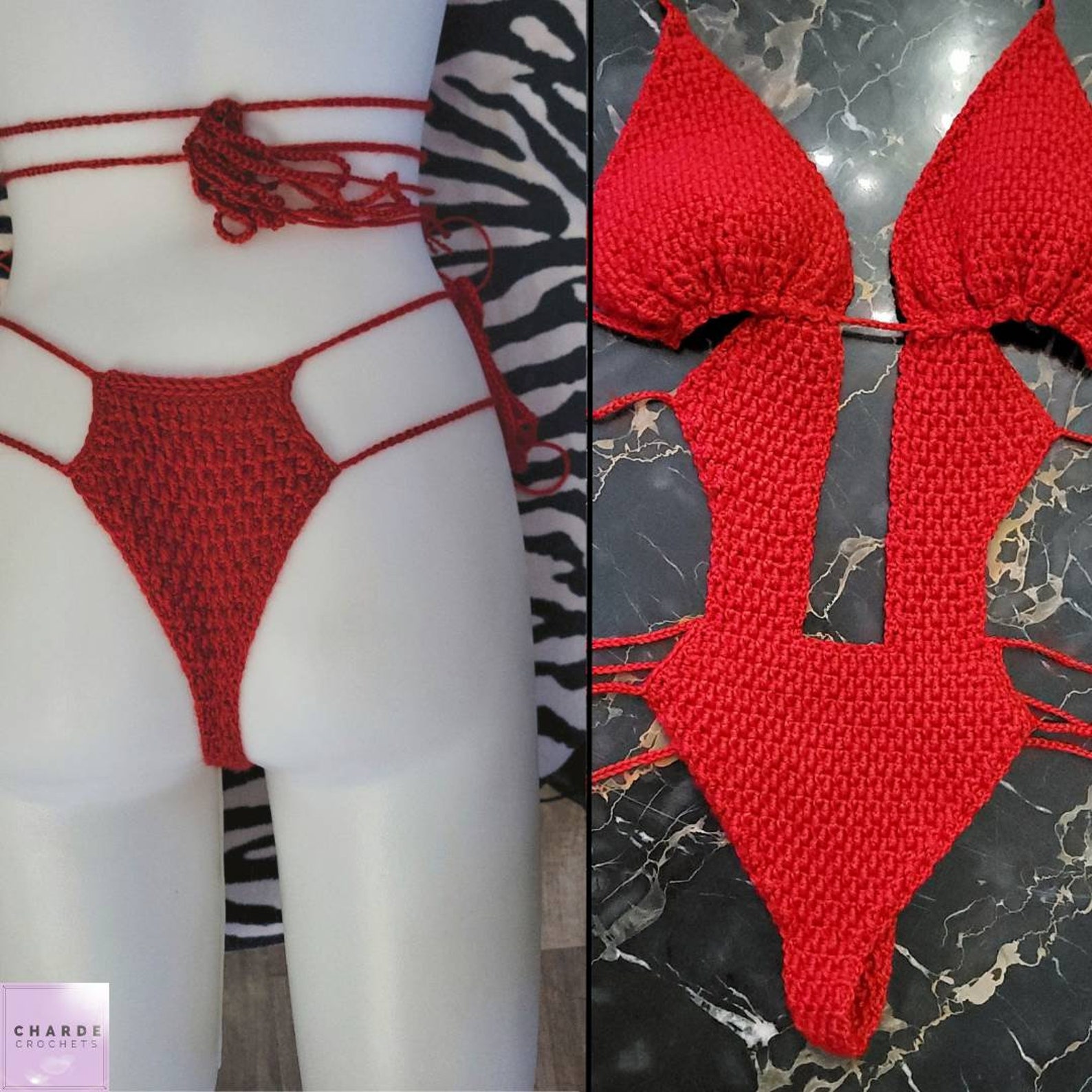 Crochet Thong Bikini Pattern, Crochet One Piece Thong Bikini Pattern, Crochet Thong Pattern ...