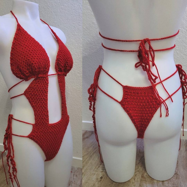 Crochet Thong Bikini Pattern Crochet One Piece Thong Bikini | Etsy