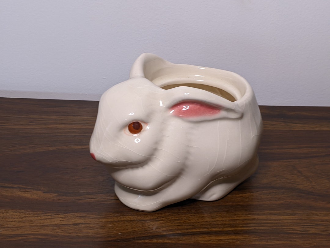 Vintage Avon White Bunny Rabbit Planter - Etsy