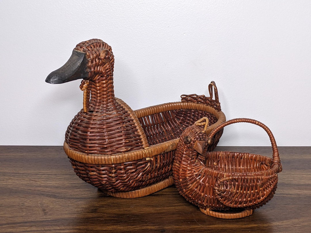SOLD INDIVIDUALLY - Wicker Bird Baskets - Duck and Partridge - Etsy