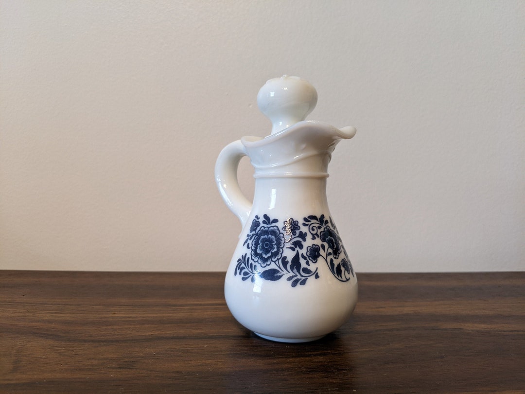 Blue and White Floral Avon Pitcher - Etsy