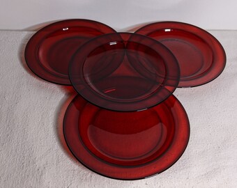 Ruby Red Plates - Etsy