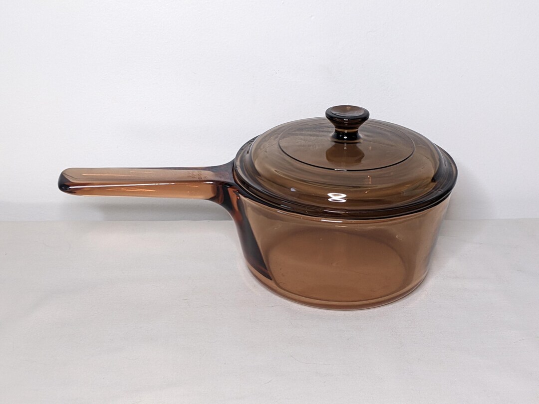 Corning Visionware Amber Small Saucepan With Pyrex Lid, V-1-B and P81C ...