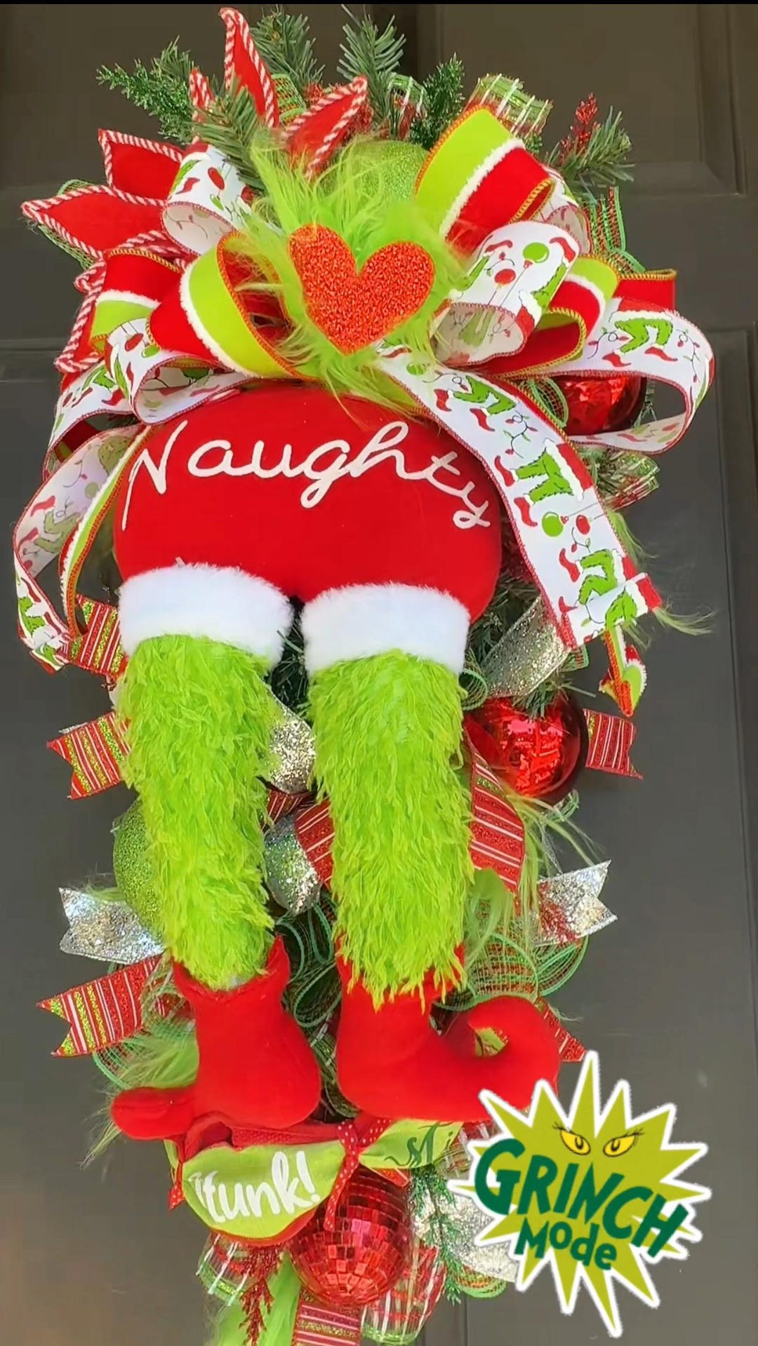 Large Grinch Christmas Swag green Monster - Etsy