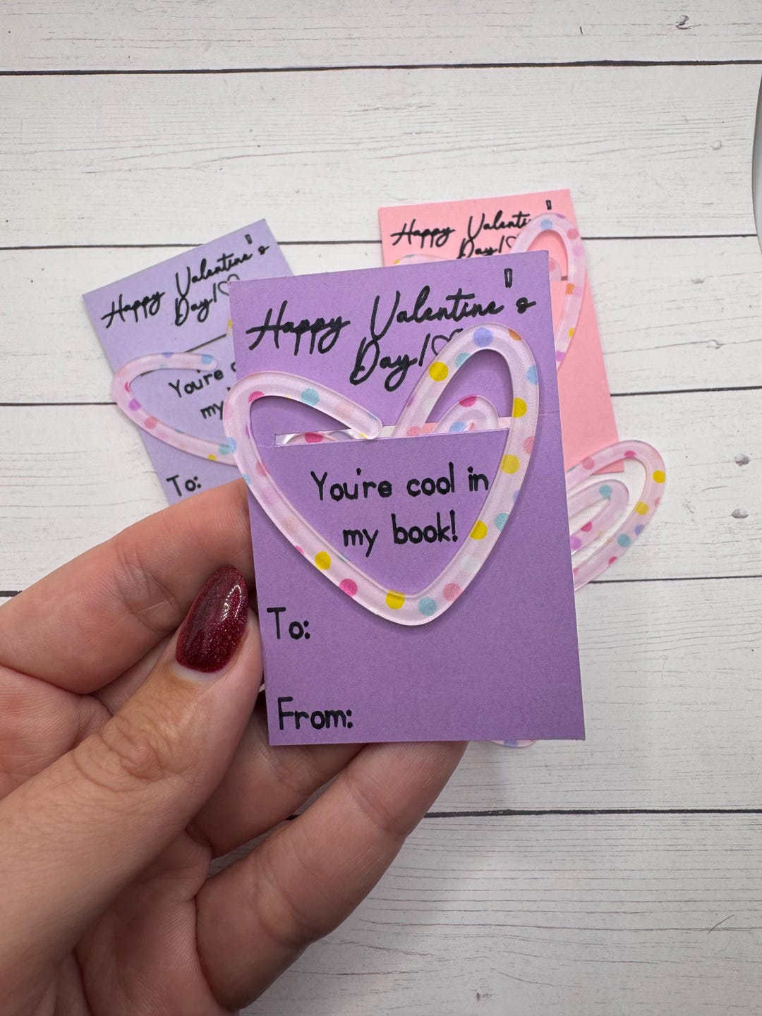 Heart Valentine's Day Card With Bookmark - Etsy