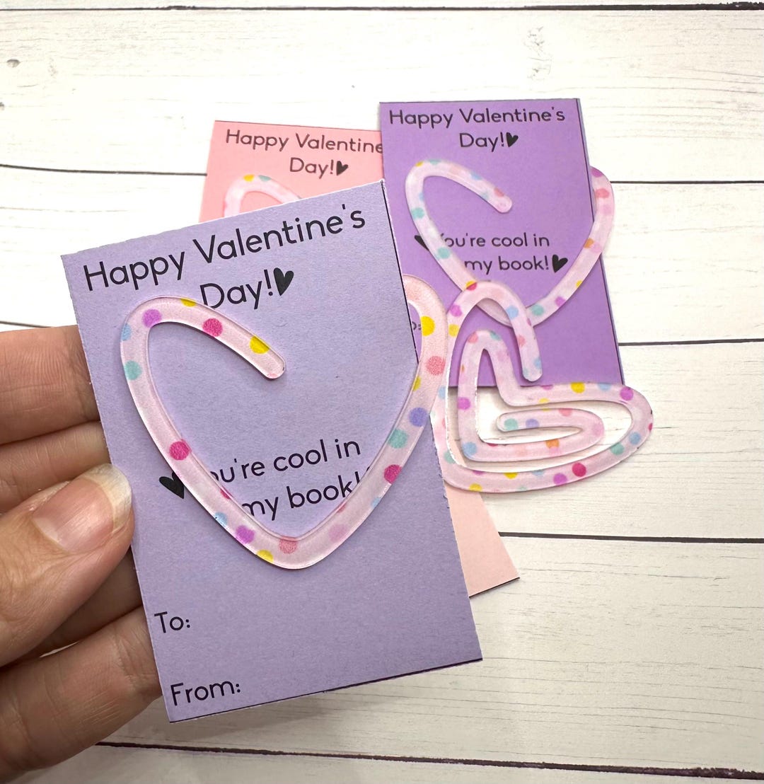 Heart Valentines Day Cards // Valentine’s Day Bookmarks // Valentine’s ...