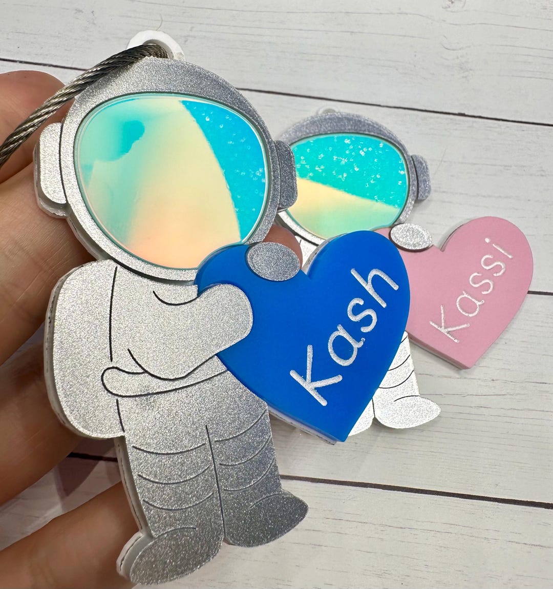 Astronaut Name Tag // Valentines Day Bag Tag // Personalized Keychain ...