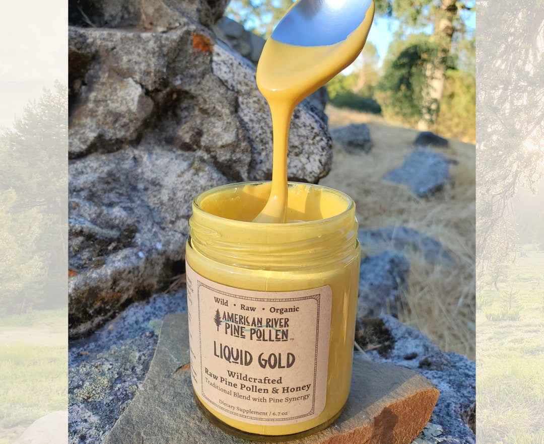 Liquid Gold - Wildcrafted Raw Pine Pollen and Honey - Traditional Blend ...
