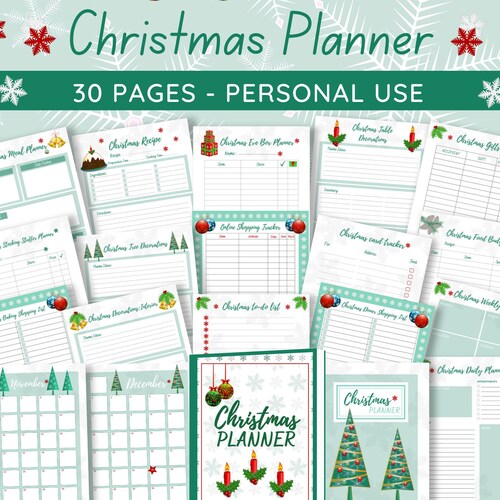 Christmas Planner Printable Holiday Planner Downloadable - Etsy