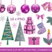 Pink Christmas Clip Art Christmas Graphics Commercial Use - Etsy