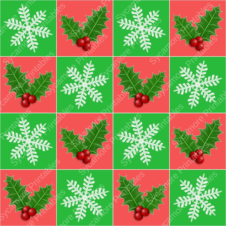Seamless Christmas Digital Paper Pack, Christmas Holiday Patterns ...
