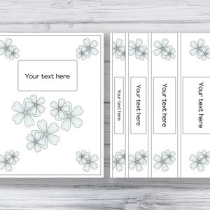 Floral Binder Covers and Spines, Editable in Canva, Printable Binder ...