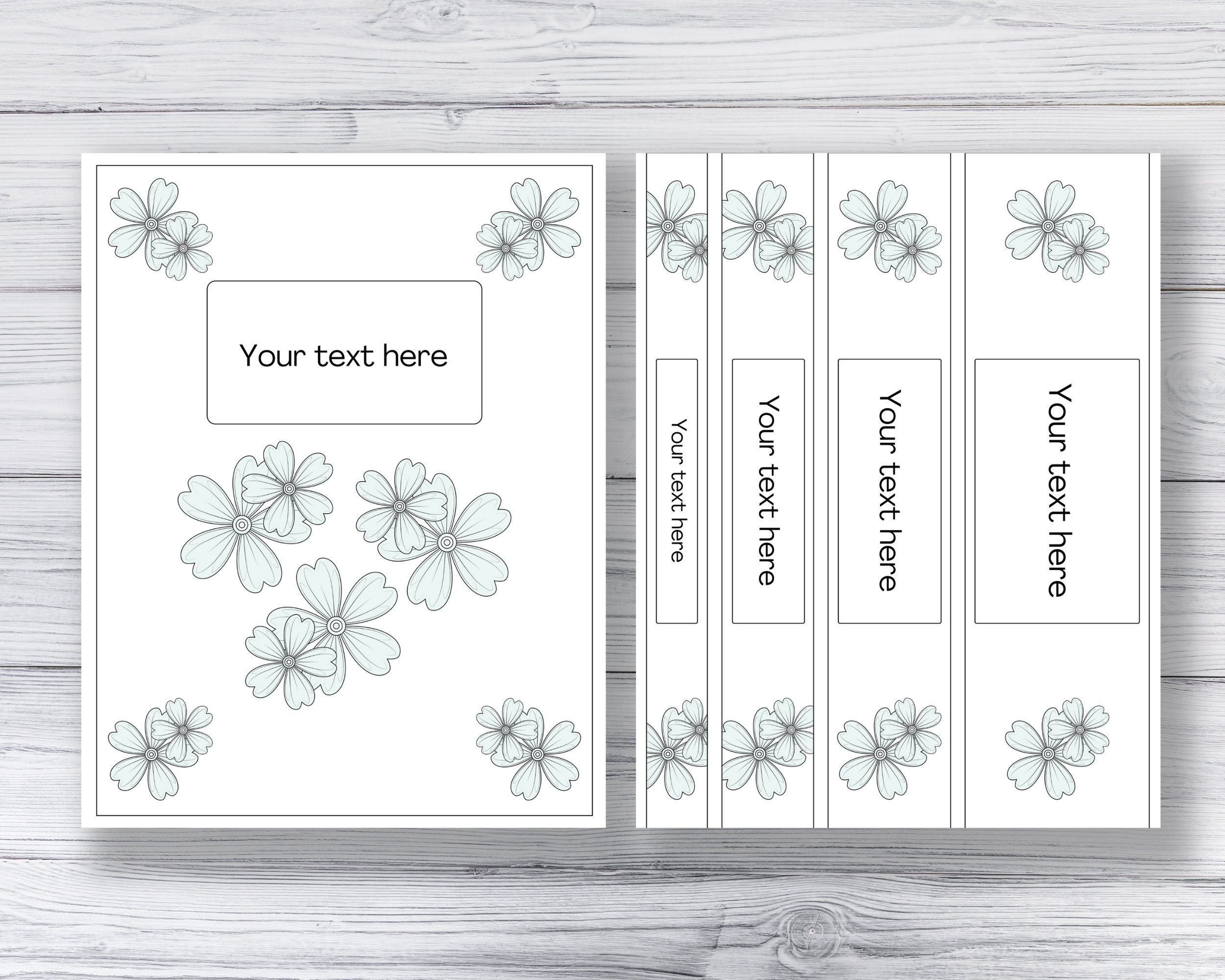Floral Binder Covers and Spines, Editable in Canva, Printable Binder ...
