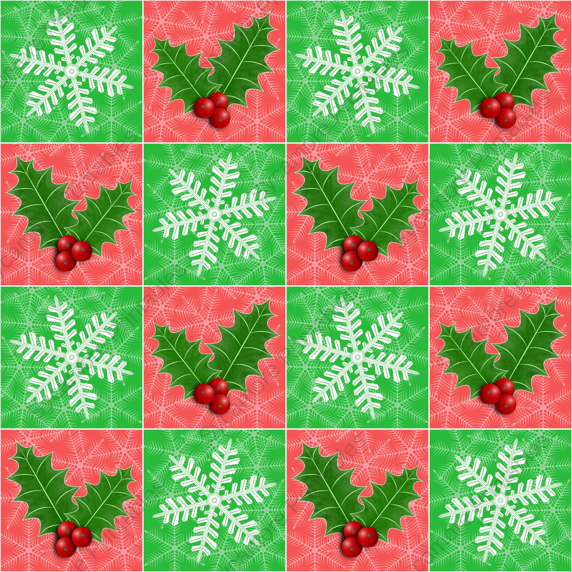 Seamless Christmas Digital Paper Pack, Christmas Holiday Patterns ...
