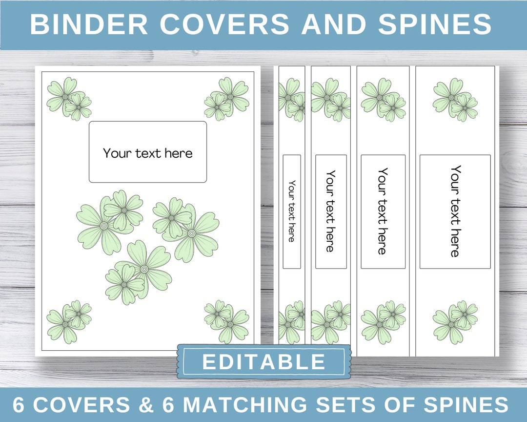 Floral Binder Covers and Spines, Editable in Canva, Printable Binder ...