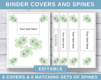 Floral Binder Covers and Spines, Editable in Canva, Printable Binder ...