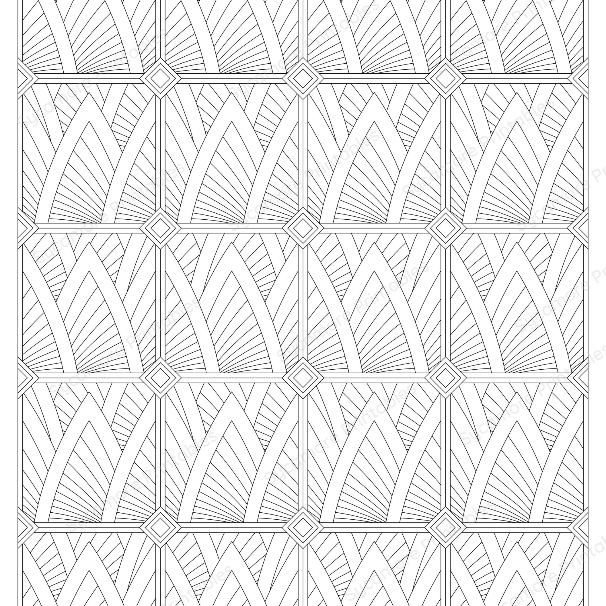 8 Geometric Pattern Colouring Pages Commercial Use Printable - Etsy