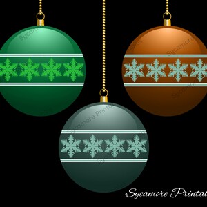 Christmas Bauble Clipart, Christmas Graphics, Snowflake Bauble Clipart ...