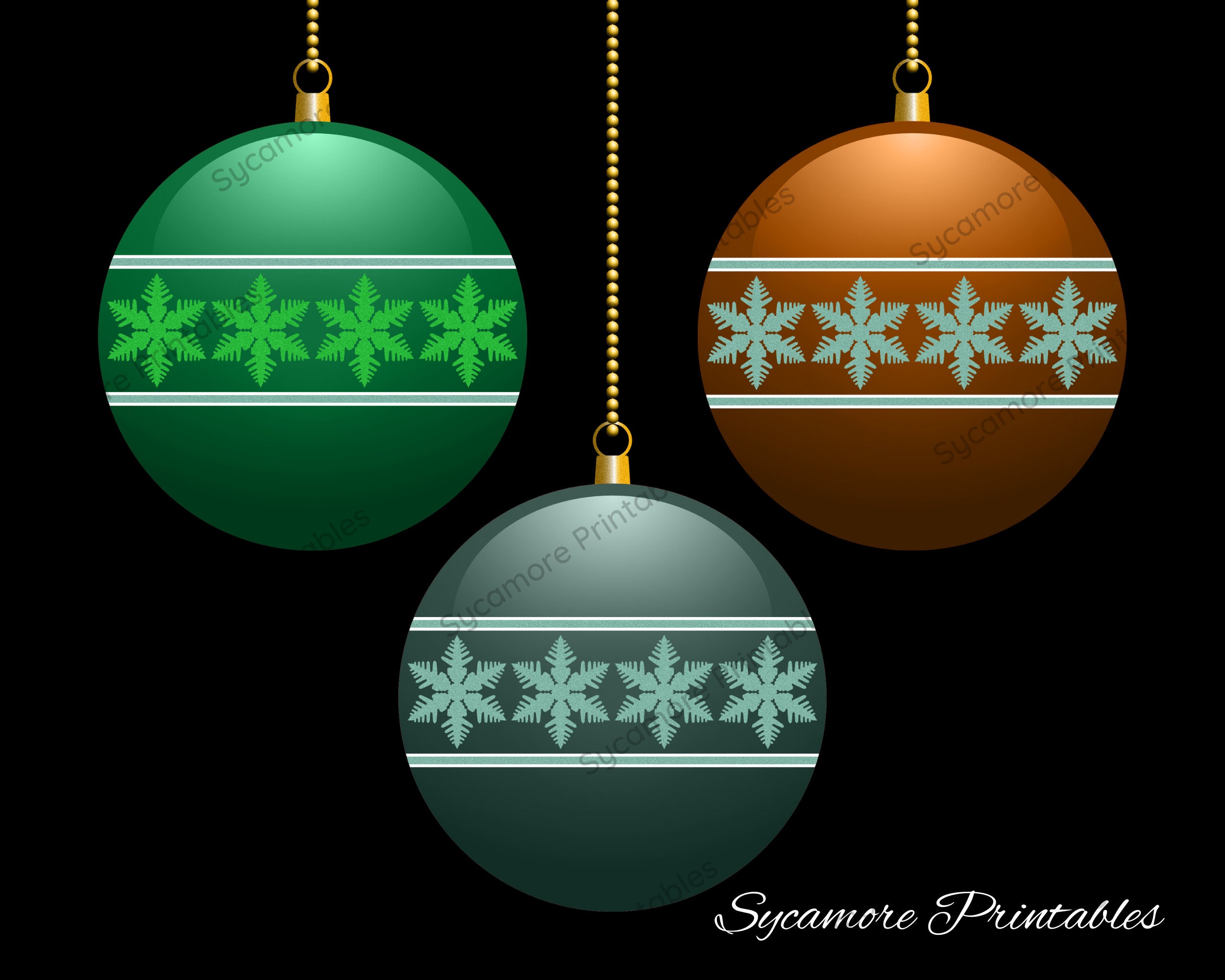Christmas Bauble Clipart, Christmas Graphics, Snowflake Bauble Clipart ...