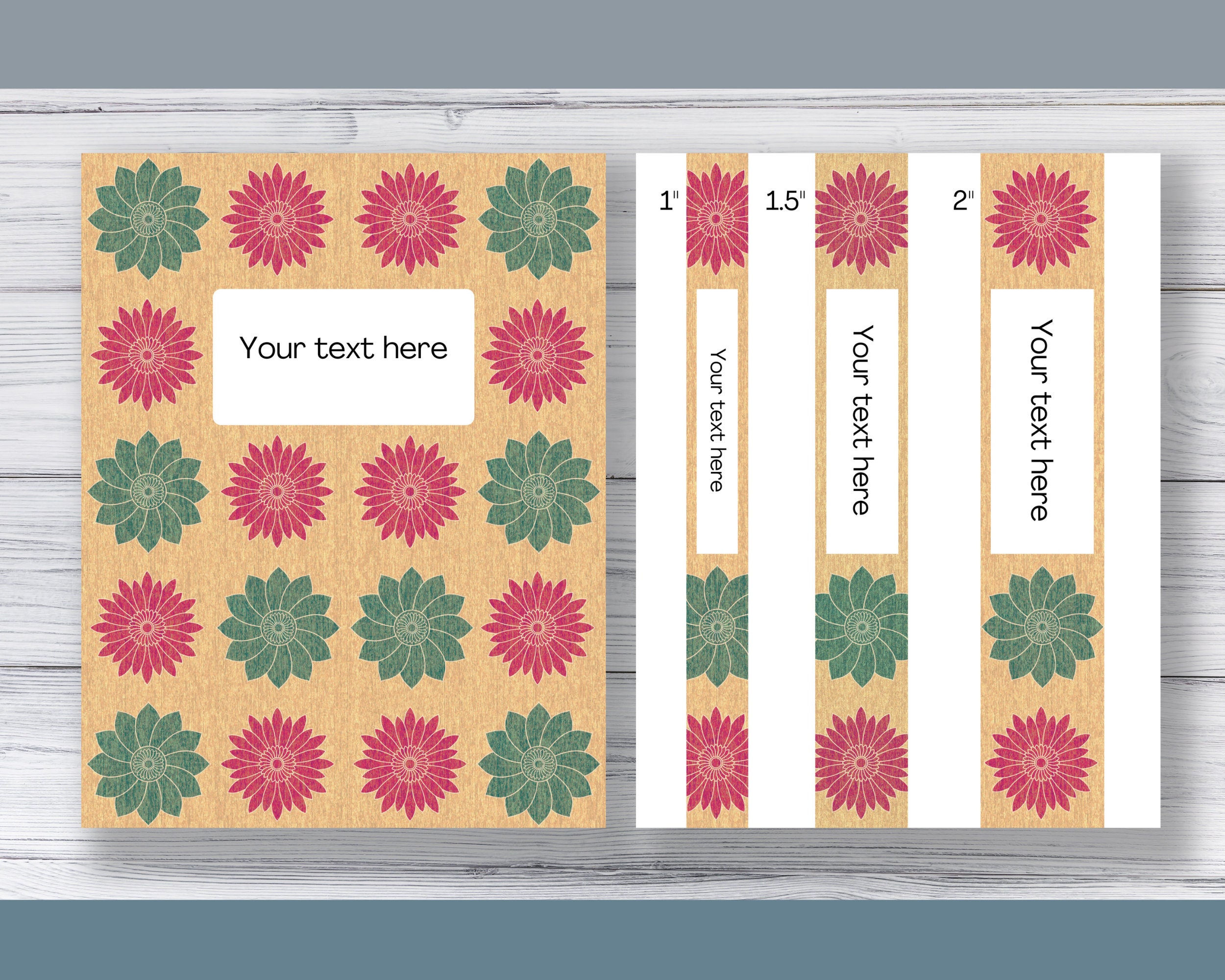 Floral Binder Covers and Spines, Editable in Canva, Printable Binder ...