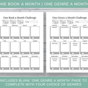 Printable Reading Challenges, US Letter, A4, Reading Tracker, 100 Books ...