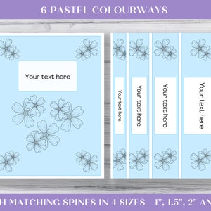 Floral Binder Covers and Spines, Editable in Canva, Printable Binder ...