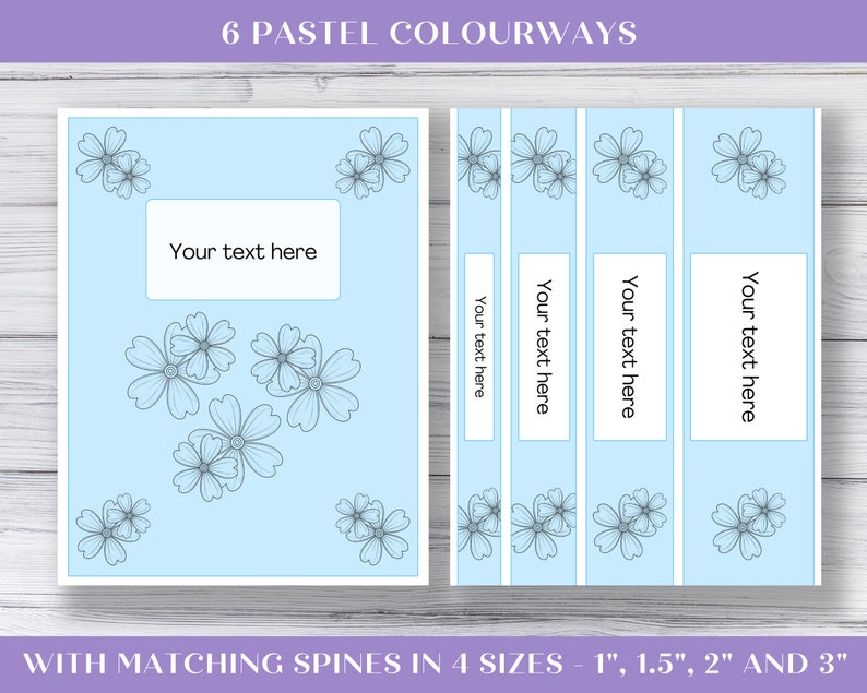 Floral Binder Covers and Spines, Editable in Canva, Printable Binder ...