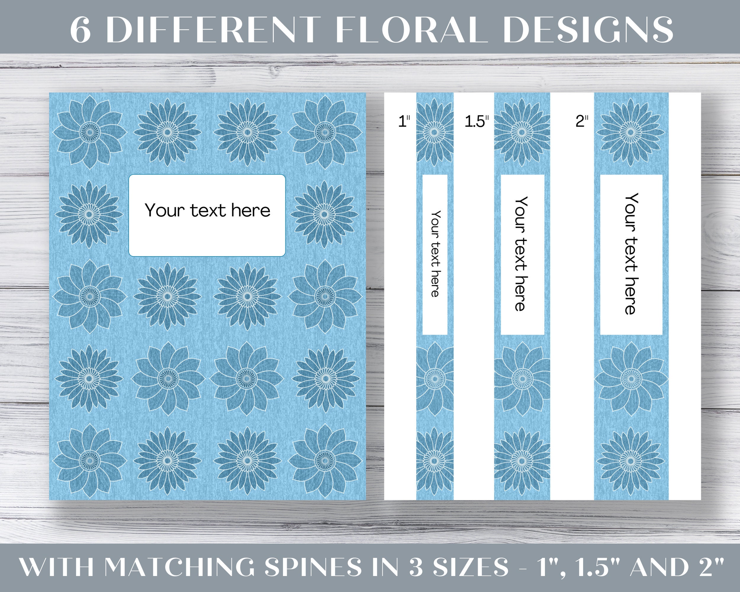Floral Binder Covers and Spines, Editable in Canva, Printable Binder ...
