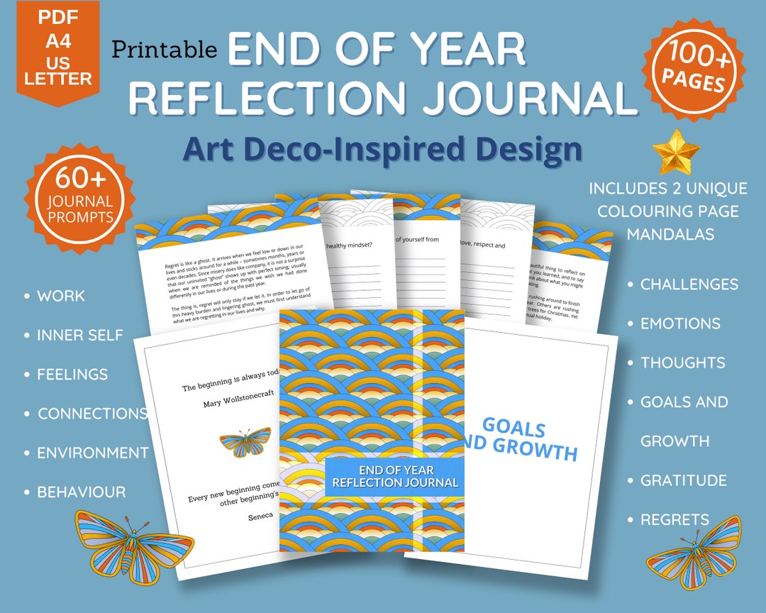 End of Year Reflection Journal Printable Self-reflection - Etsy
