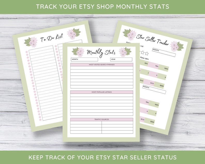 Etsy Listing Planner Printable, US Letter, A4, Etsy Shop Planner, Etsy ...