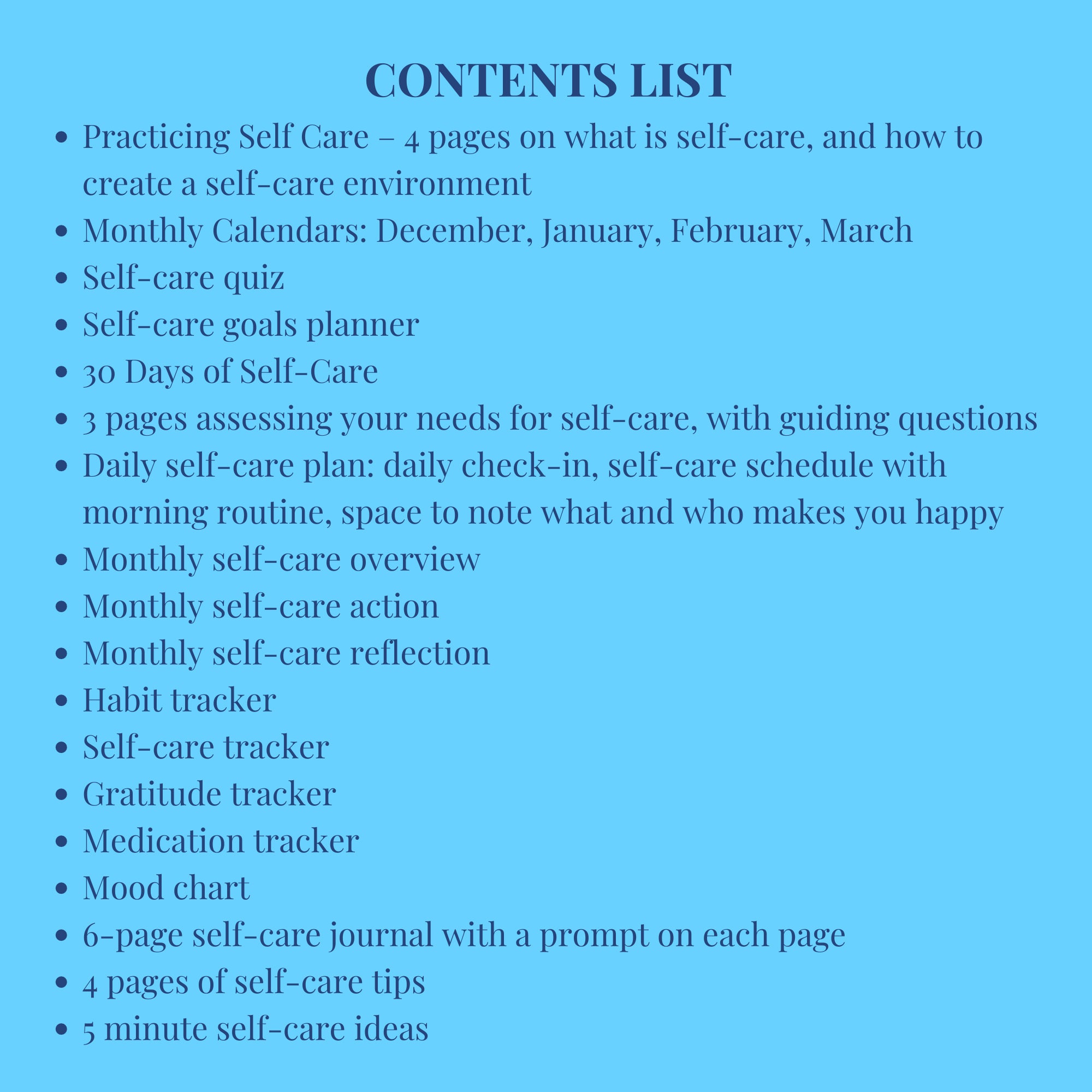 Printable Self-care Workbook and Journal, Winter Self-care Journal ...