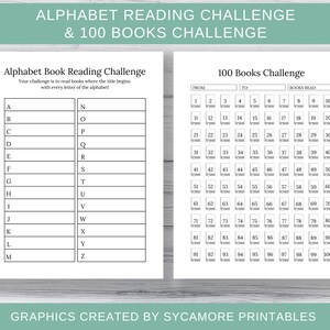 Printable Reading Challenges, US Letter, A4, Reading Tracker, 100 Books ...