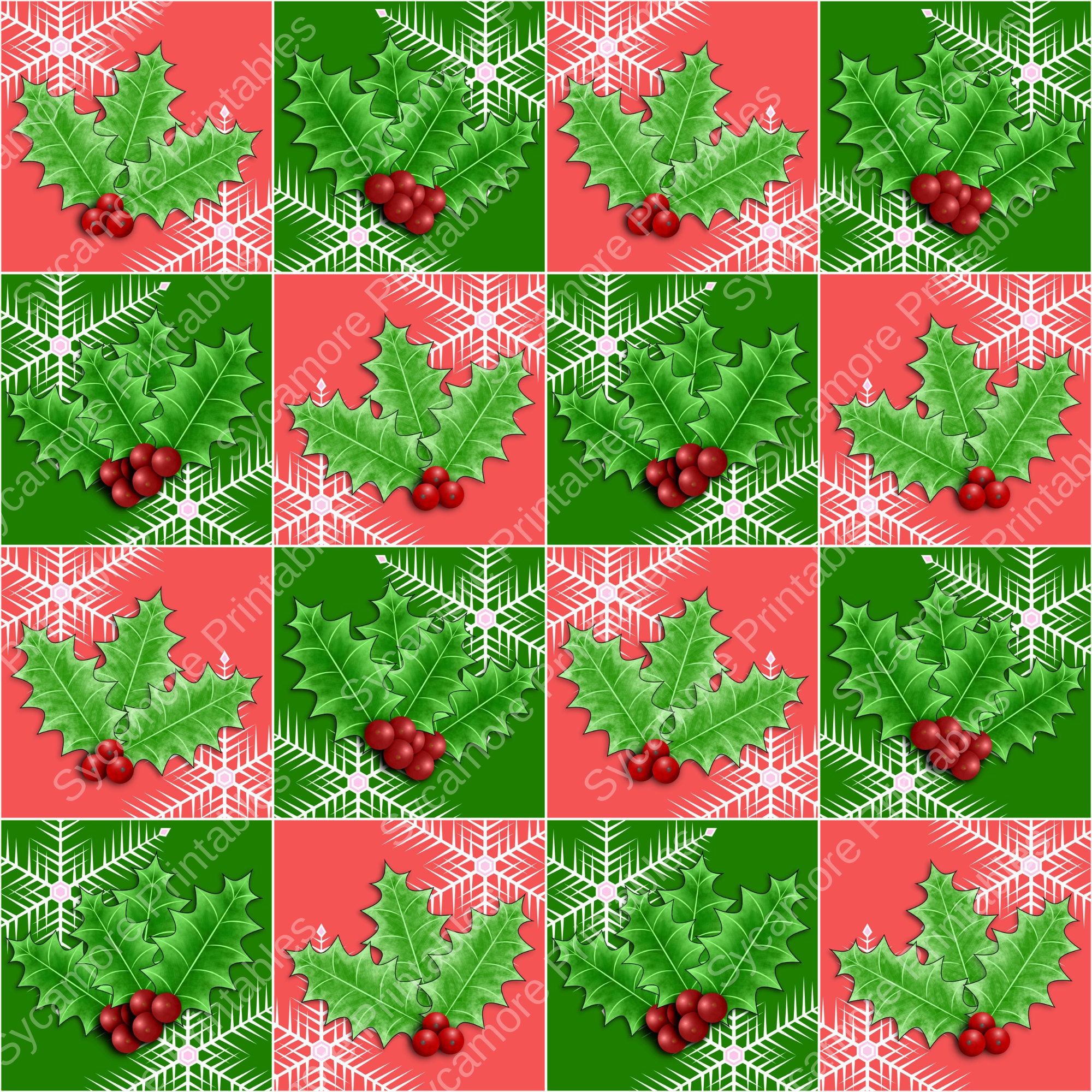 Seamless Christmas Digital Paper Pack, Christmas Holiday Patterns ...